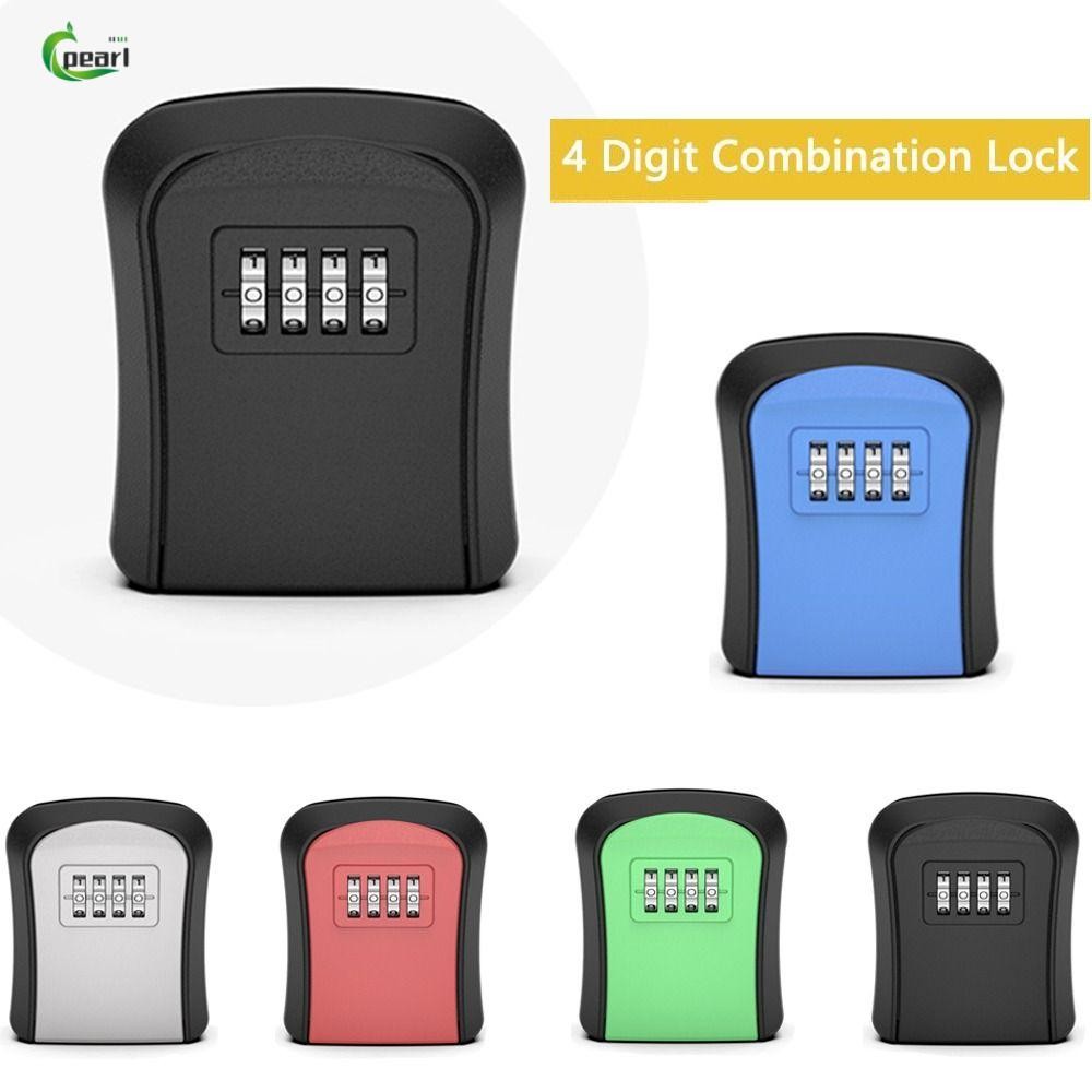 PEARL 4 Digit Combination Lock, Anti-theft Wall Mounted Key Safe Box ...