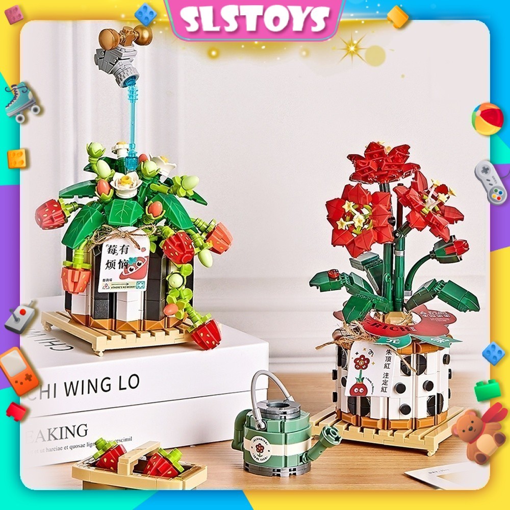 LOZ IDEAS Mini Block Micro Plants IV Series Flower Strawberry Rose Deco ...