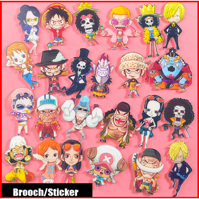 Jason One Piece Brooch Pin Sticker Chopper Luffy Zoro Nami Badge ...