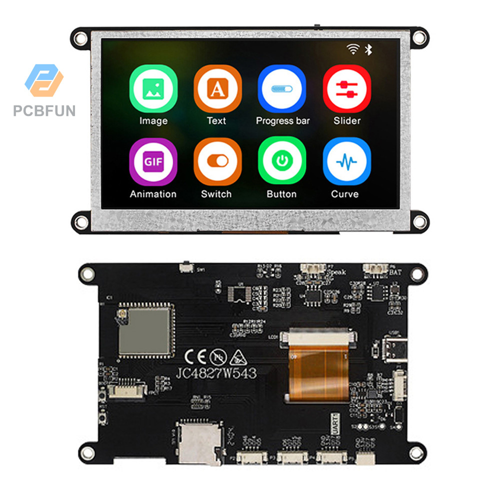 Pcbfun ESP32-S3 4.3-inch/5-inch WIFI Bluetooth development board with IPS high-definition ...