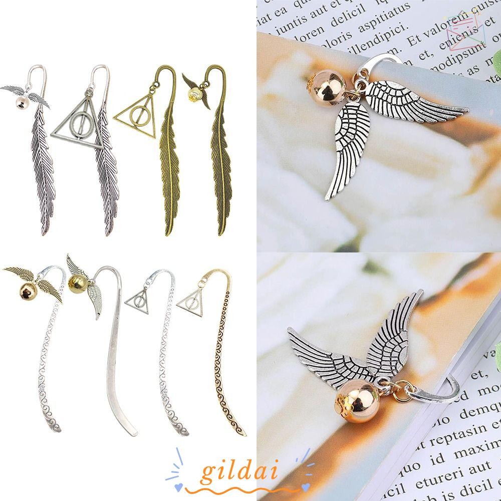 GILDAI Book Page Markers, Handcrafted Gift with Wings Ball Pendant Wing Snitch Bookmark, Retro ...