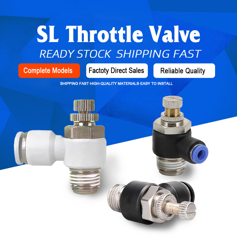SL8-02 Pneumatic Air Connector throttle 6-01 Speed control valve 10-03 Cylinder Flow Valve 4-M5 ...