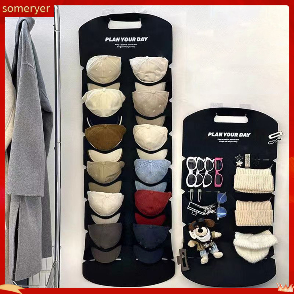 someryer| Hat Display Rack Cabinet Door Hat Hanger Large Capacity Wall ...