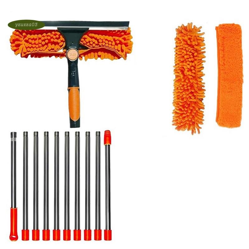 Extended Window Cleaning Kit 2-in-1 Double-Sided Glass Cleaning Mop ...