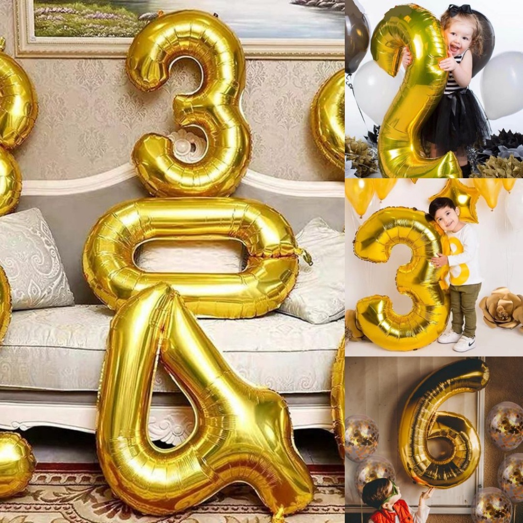 40 Inch Number Balloons Birthday Party Decoration Foil Gold Balloon Wedding Decor Party Needs ...