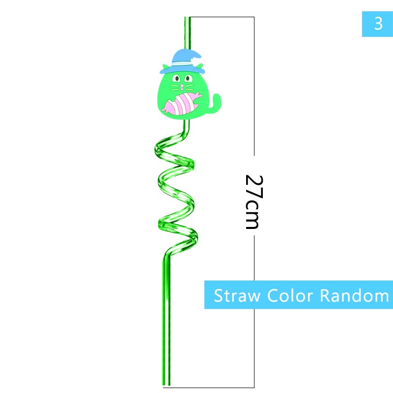 Halloween Party Spiral Straw Ghost Festival Cartoon Children's Beverage ...