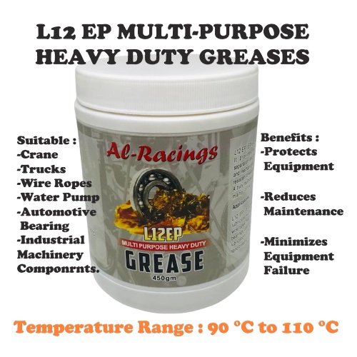 Al-Racings L12EP Multi Purpose Heavy Duty Grease 450g Wire Rope Crane ...