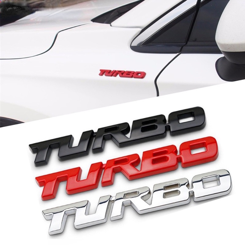CAR Metal Turbo Emblem Logo Sticker 3D Word Decoration Badges Body ...
