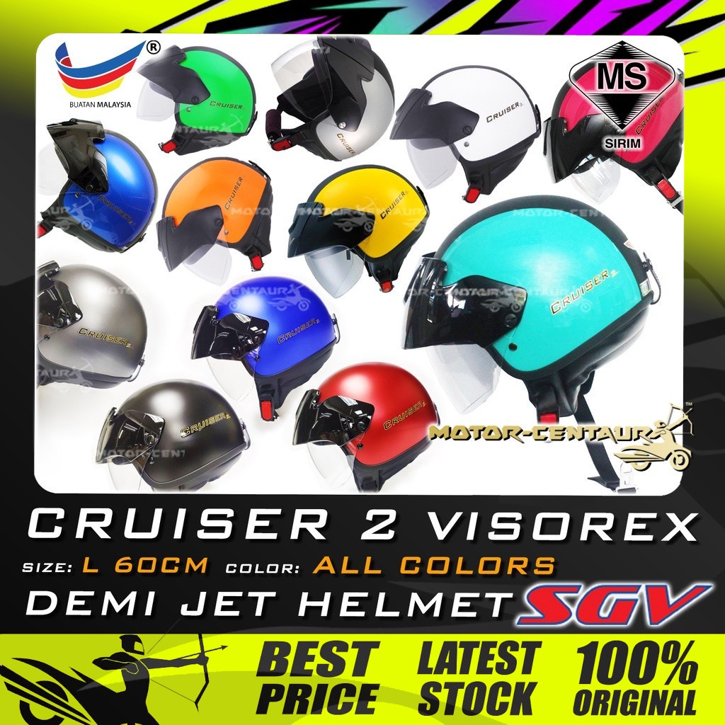 TOPI KELEDAR SGV HELMET CRUISER 2 MATT GREY/PINK/BLACK/CANDY BLUE/GOLD ...
