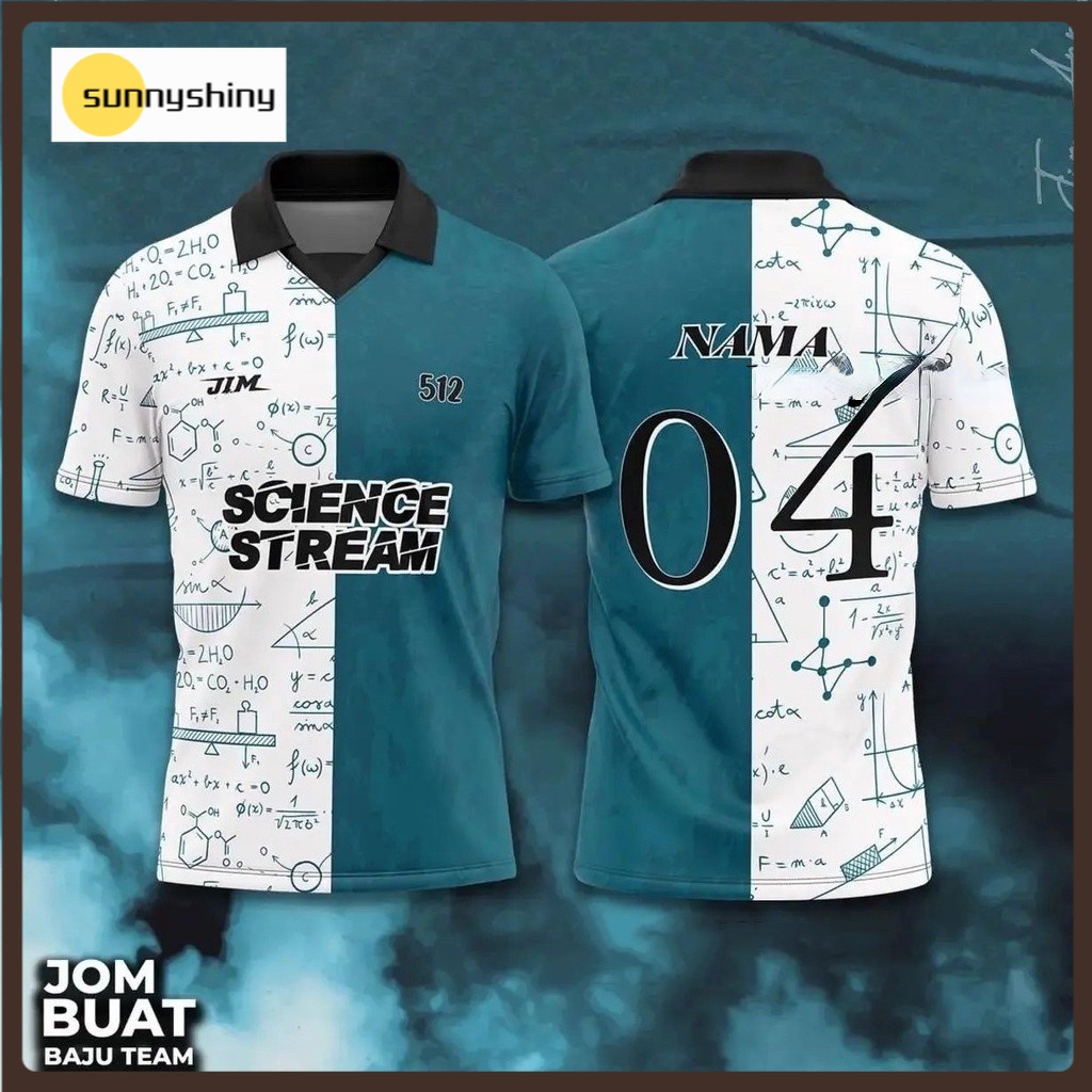 Science Stream Jersey Baju Jersey Lelaki Perempuan Custom Name Jersey ...