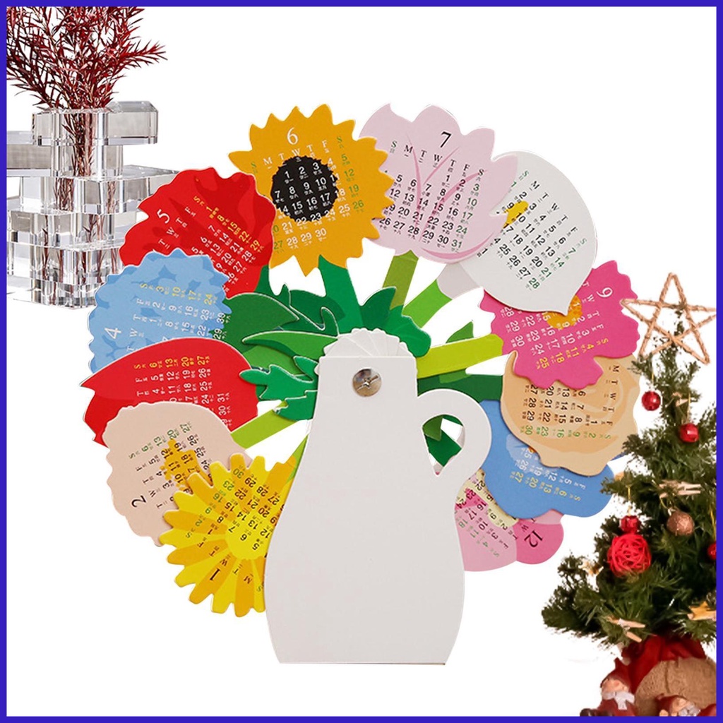 Creative Calendar 2024 Mini Desk Calendar 2024 Creative Flower Desk ...