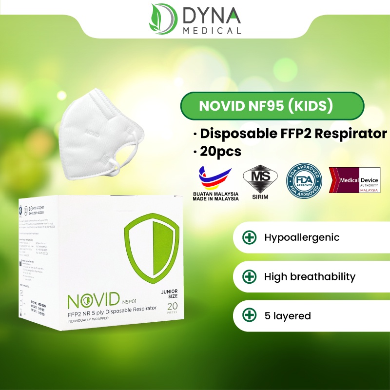 [SIRIM APPROVAL] NOVID RESPIRATOR FACE MASK N95 KIDS JUNIOR 20 PCS ...