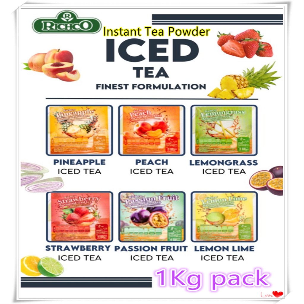 RICHCO Instant FRUIT TEA (LEMONGRASS/ LEMON LIME/ PASSION FRUIT TEA ...