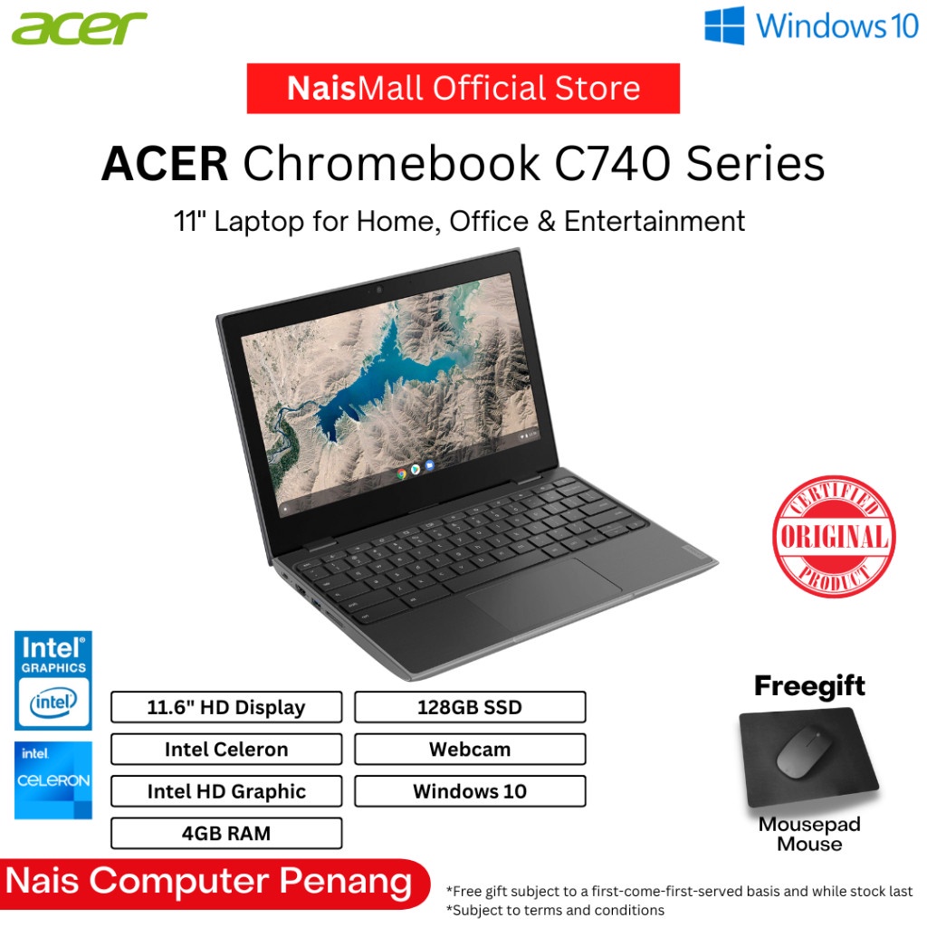 ACER Chromebook C740 Series Windows 10 4/128 [Refurbish] | Shopee Malaysia
