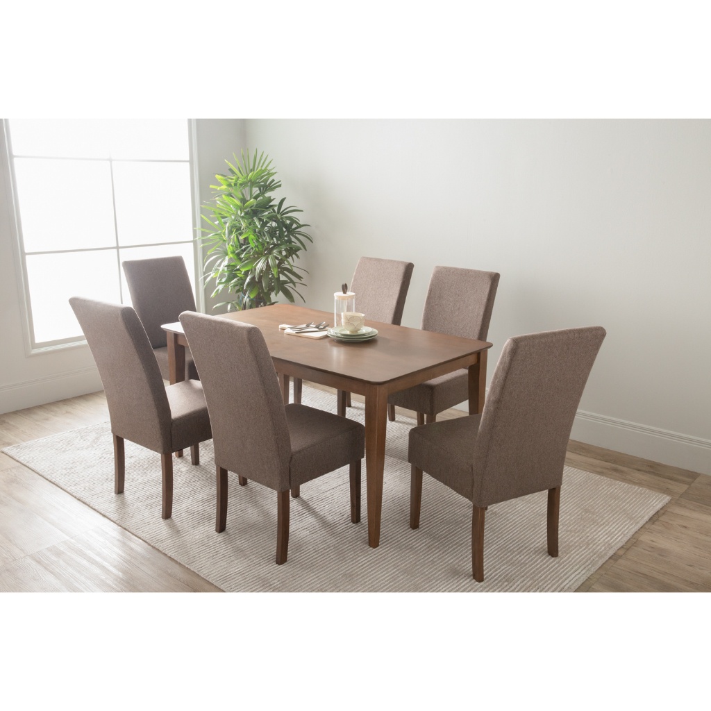 MISO Wooden Dining Set 6 Seater Dining Set 6 Seater Dining Table Set 6 ...