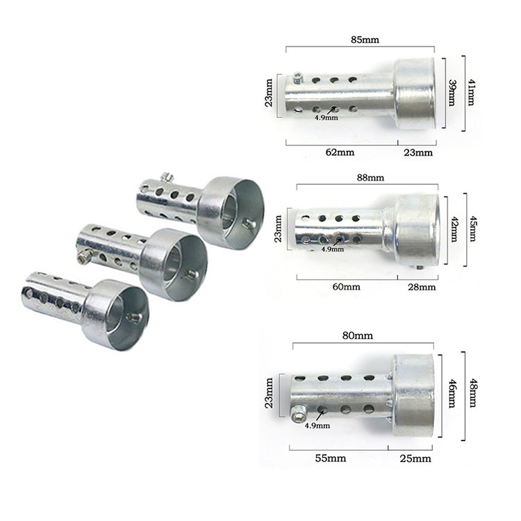 Universal Silver Short Motorcycle Exhaust Pipe Muffler Pipe Silencer DB ...