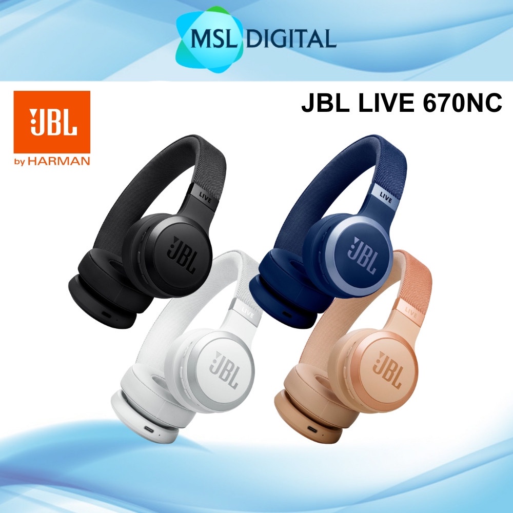 JBL Live 670NC Wireless On-Ear Headphones | True Adaptive Noise ...
