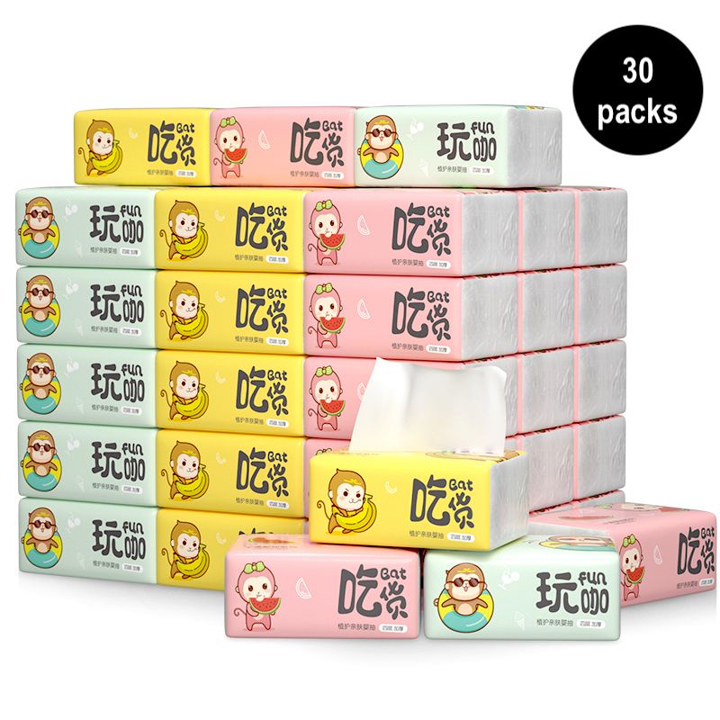 🇲🇾 Botare 30packs 4ply Monkey Facial Tissue Soft Delicate Cartoon ZhiHu ...