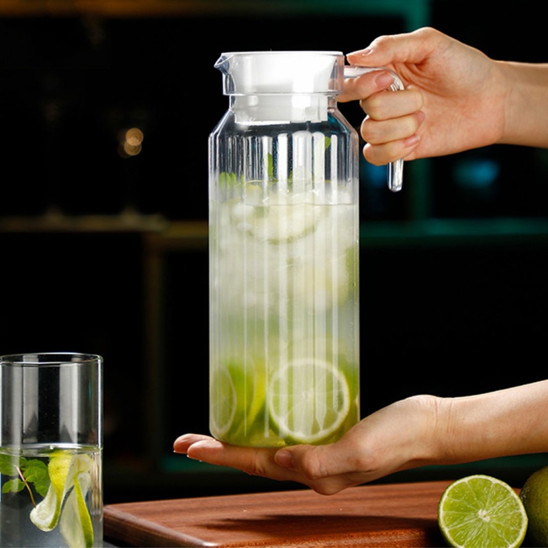 (Jag Air) 1.1L Transparent Acrylic Striped Pot Drinking Serving Jug Hot ...