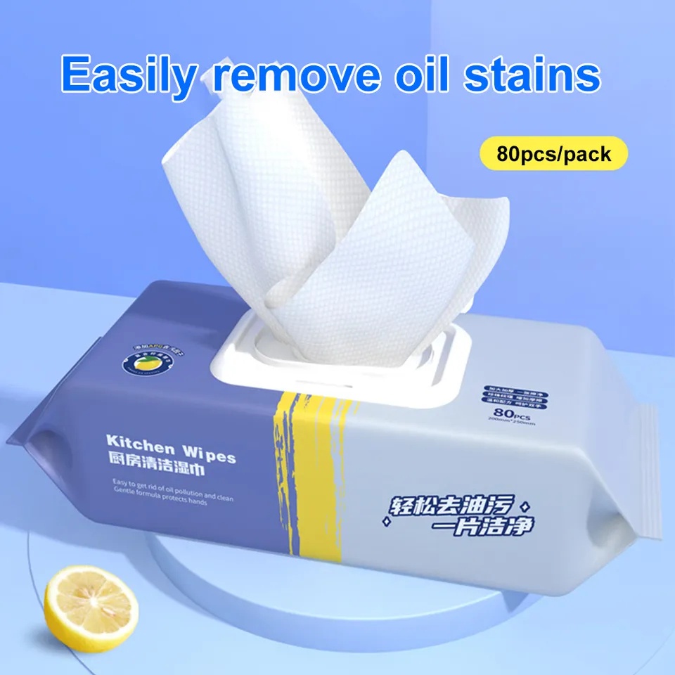 🌠READY STOCK🌠Kitchen Wipes 80Pcs Disposable Kitchen Wet Tissue Cleaning ...