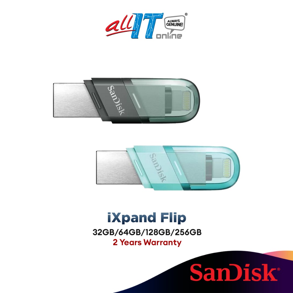 Sandisk iXpand Flip Flash Drive Flip OTG USB for iPhone & iPad (32GB ...