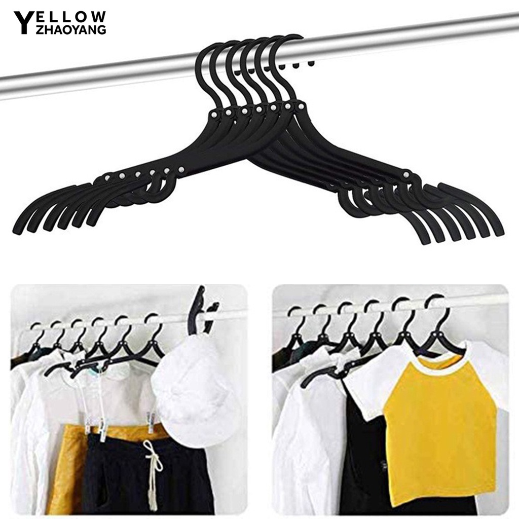 YSN-6Pcs Collapsible Clothes Hanger Space-saving PP Smooth Surface Coat ...