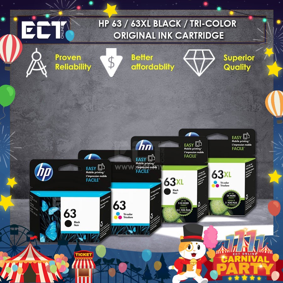HP 63 / 63XL Black / Tri-color Ink Cartridge | Shopee Malaysia