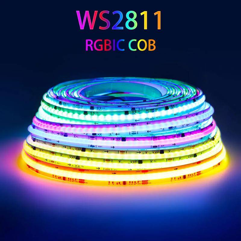 WS2811 COB RGBIC LED Strip Light 576 720leds/m Addressable SPI Dream ...