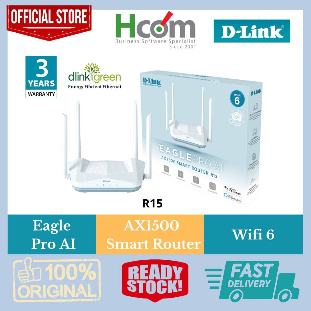 D-LINK Eagle Pro AI Mesh AX1500 Smart Wireless Router R15 | Shopee Malaysia