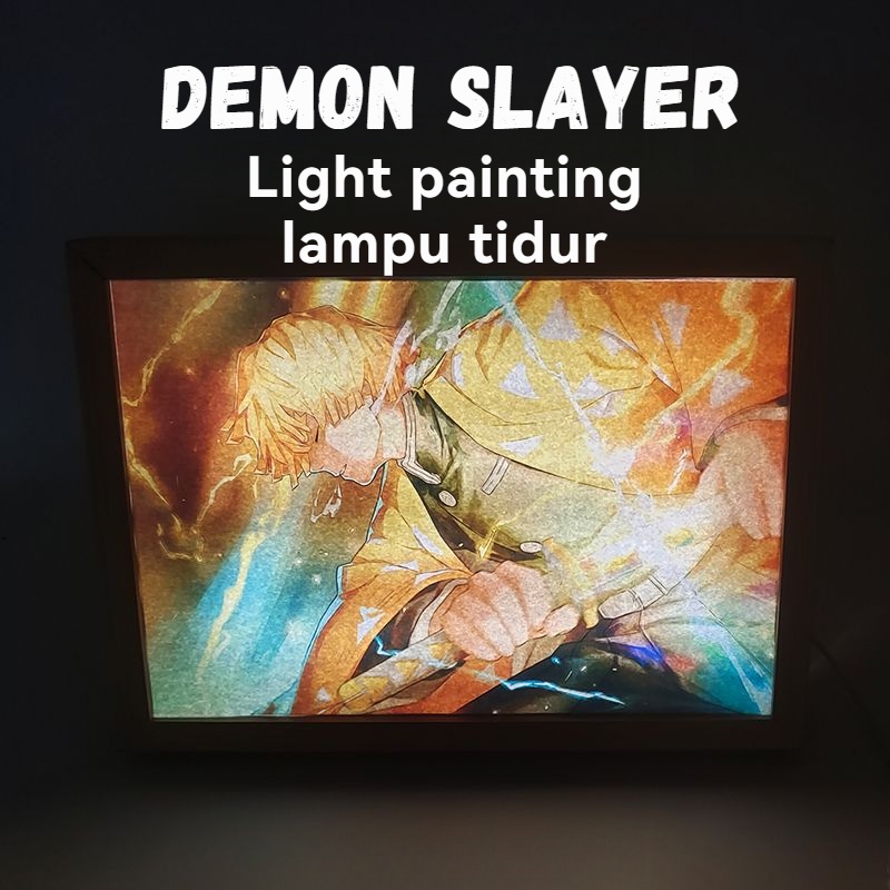 Demon Slayer light painting Nightlight Bedside picture frame lamp ...