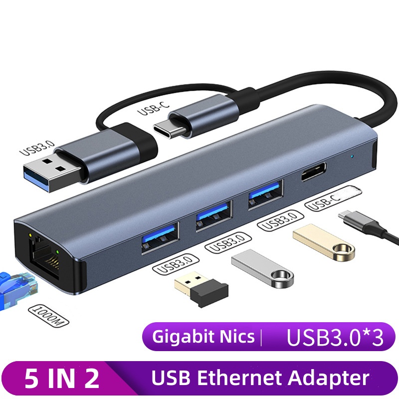 USB Type-C To Lan 1000Mbpd Adapter Air M1 2020 USB-C Multiport Adapter ...