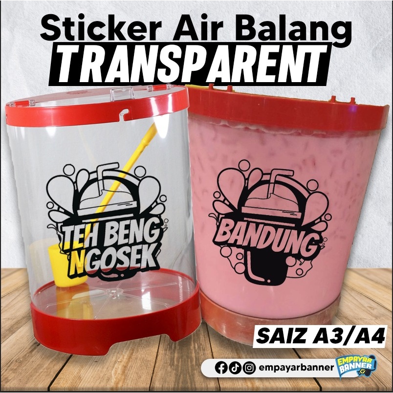 PROMO!! Stiker Air Balang Transparent - Simple, Stylo, dan Terlajak ...