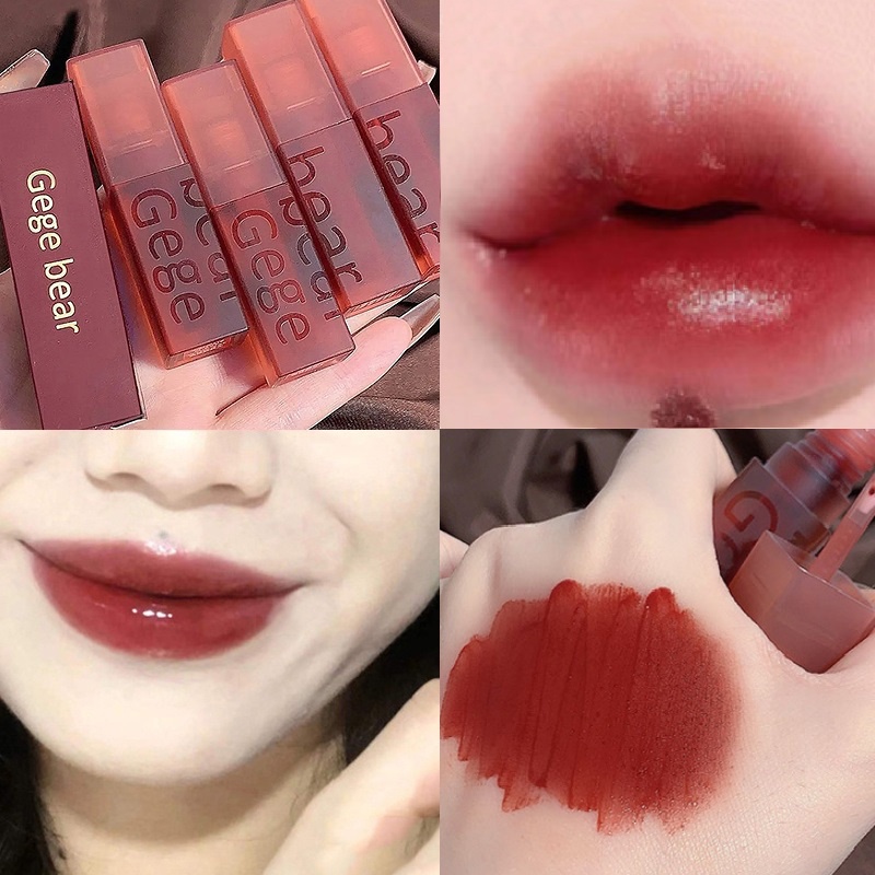 Gege Bear Cream Lipstick Soft Matte Velvet Tone Creates a Mist Effect ...