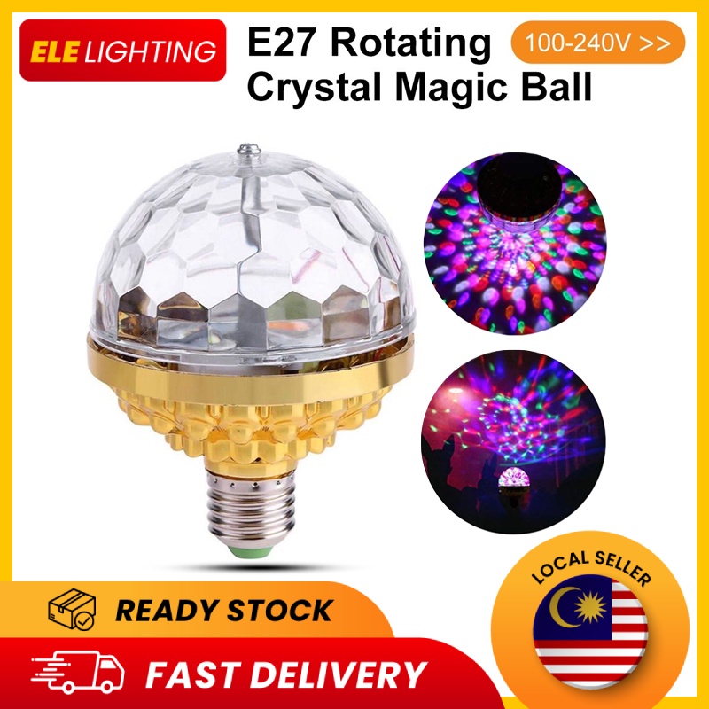 E27 Disco Ball Lamps Decoration Rotating Crystal Magic Ball LED Stage ...