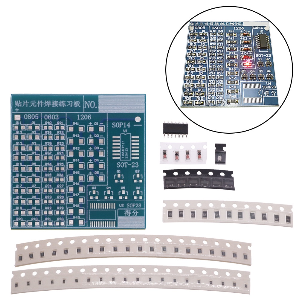 ^Lz^ ~SMD NE555 CD4017 Rotating Flashing LED Components SMT LQFP44 ...