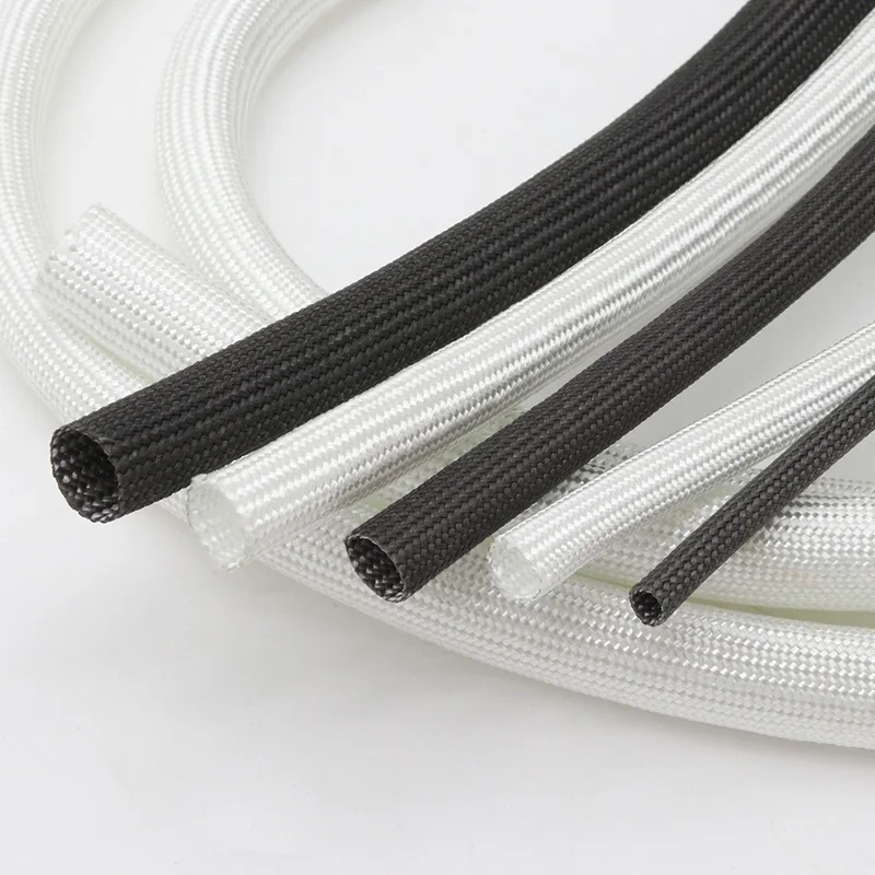 Black 600℃ High Temperature Braided Soft Fiber Tubing Insulation Cable ...