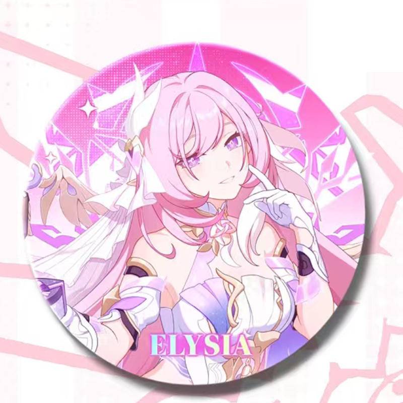 3 Styles Game Honkai Impact Cosplay Backpack Badges Elysia Pins Collection Breastpin for Bags ...