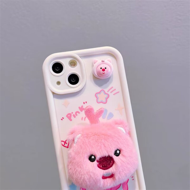 New Cute Pink 3D Plushie Doll Loopy Phone Case For OPPO Reno 2 3 4 5 ...