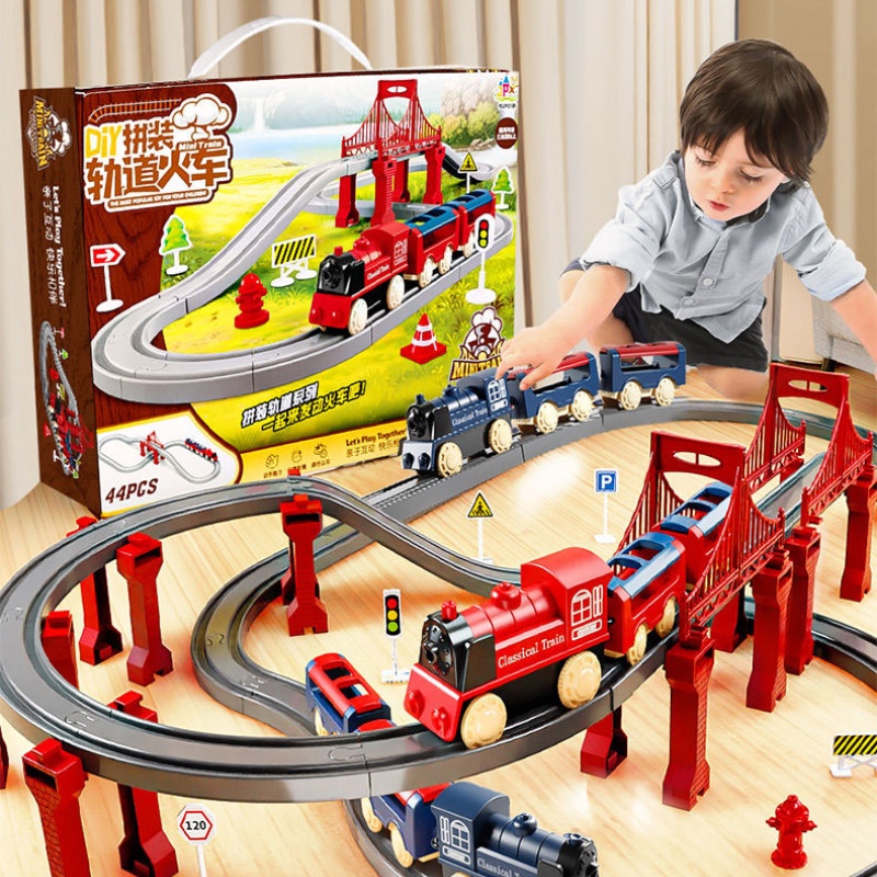 Children's Assembly Toys Electric Train Track Toys Simulation Sliding ...