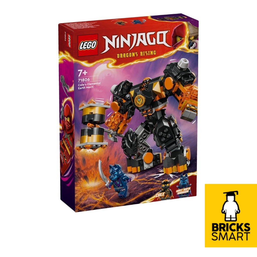 LEGO 71806 Ninjago Cole's Elemental Earth Mech Building Toy Set (235 ...