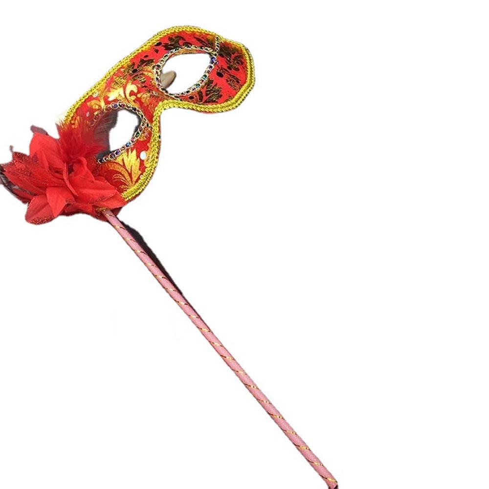 Masquerade Mask Princess Mystique Handheld Removable Side Flower Sequin ...