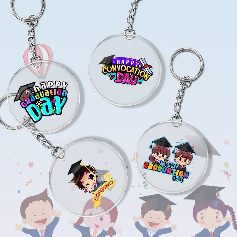 Happy Convocation Day Gift Graduation Acrylic Keychain Cartoon Keyrings ...