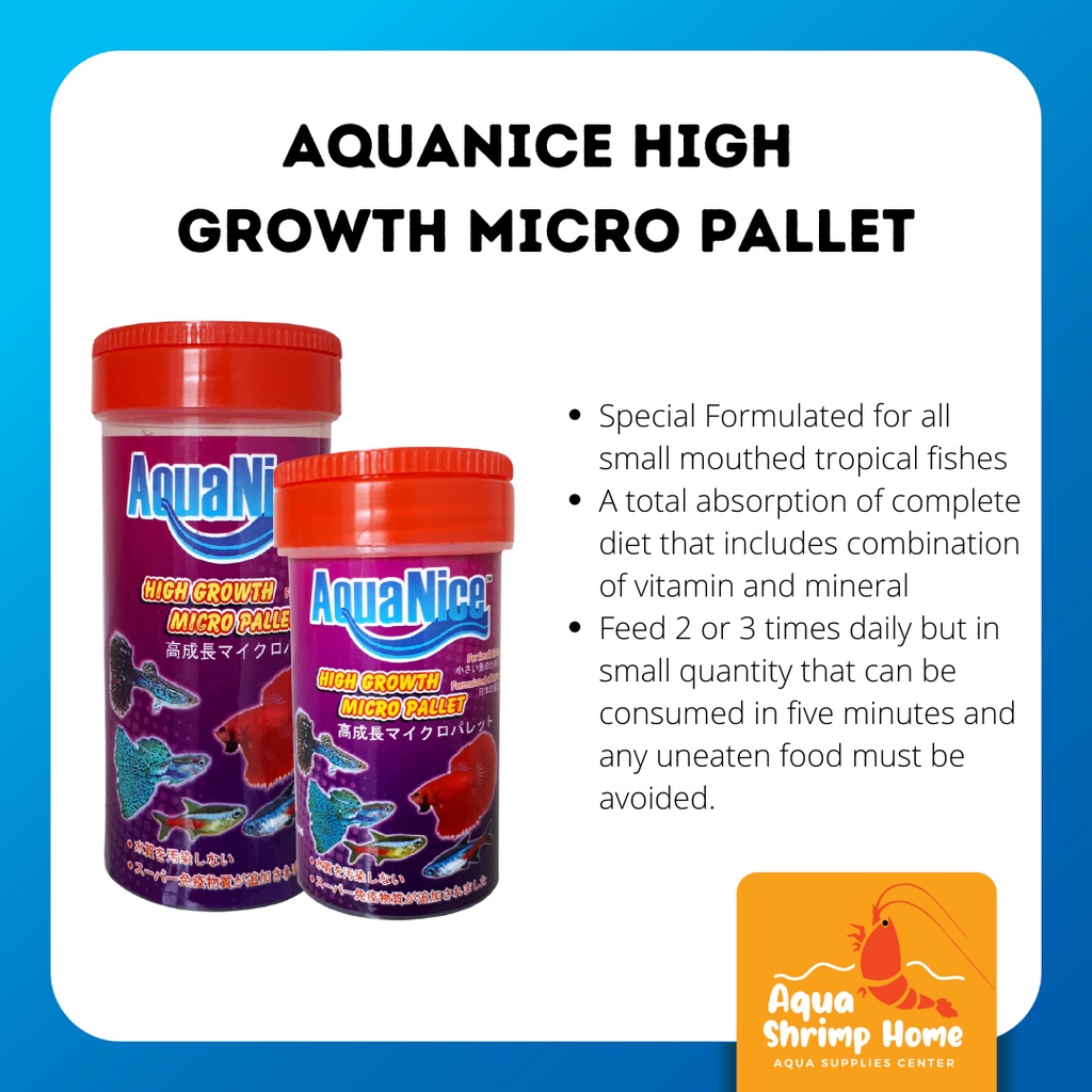 AquaNice Fish Food High Growth Micro Pallet (Aquarium, Fish Foods ...
