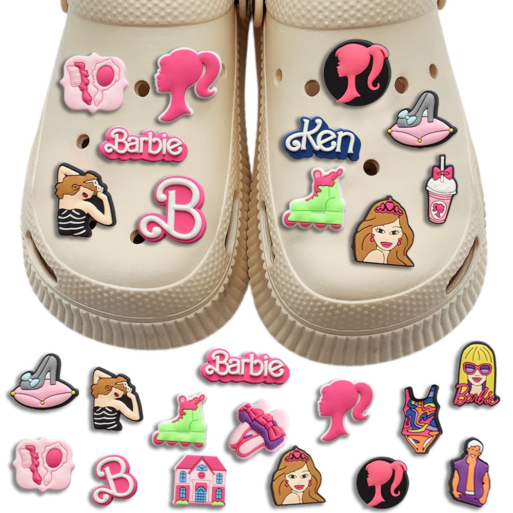 Cartoon Barbie Swimsuit Shoes Accessories for Crocs Jibbitz Ken Doll ...
