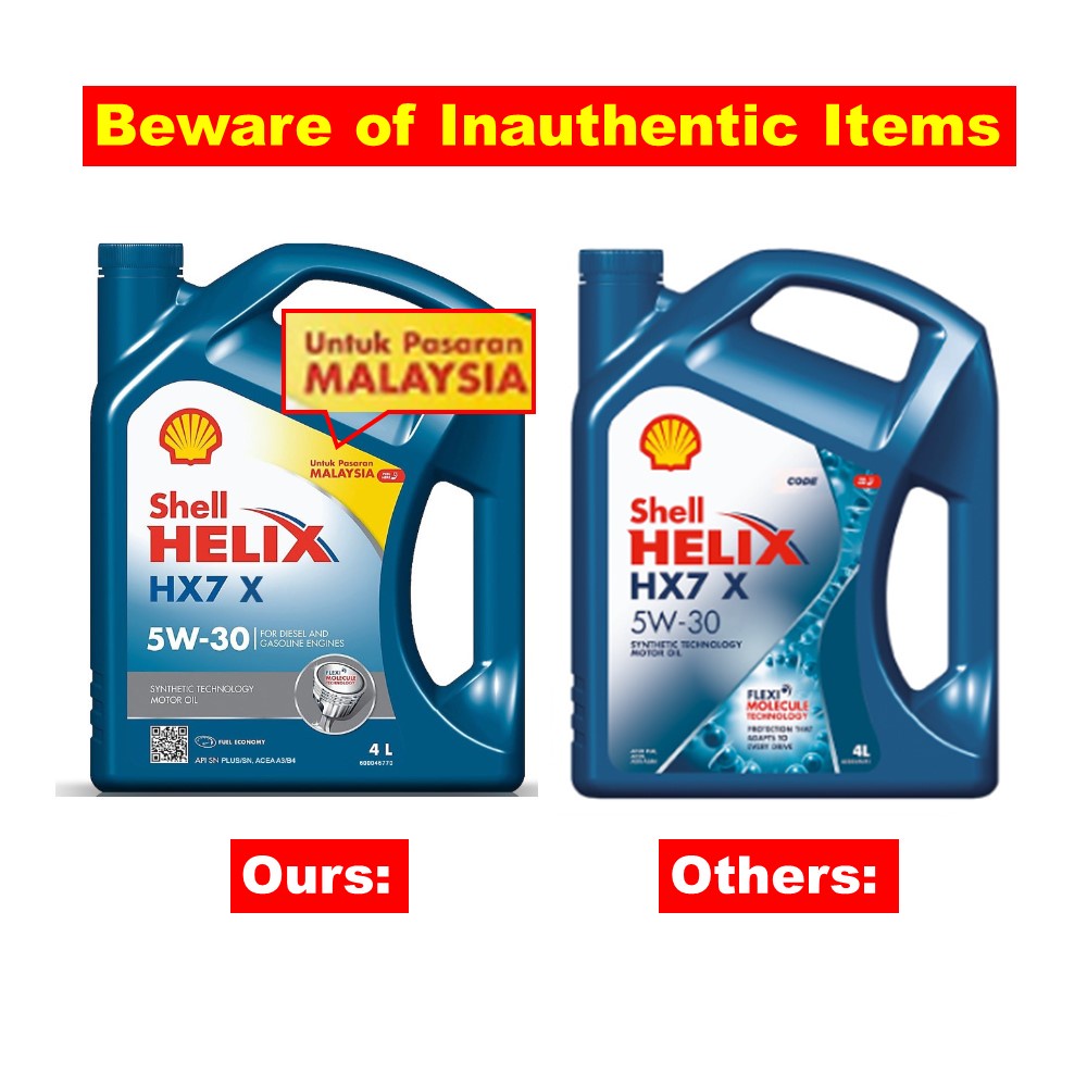 [100% Original] Shell HELIX HX7 5W30 Semi Synthetic Engine Engin Motor ...