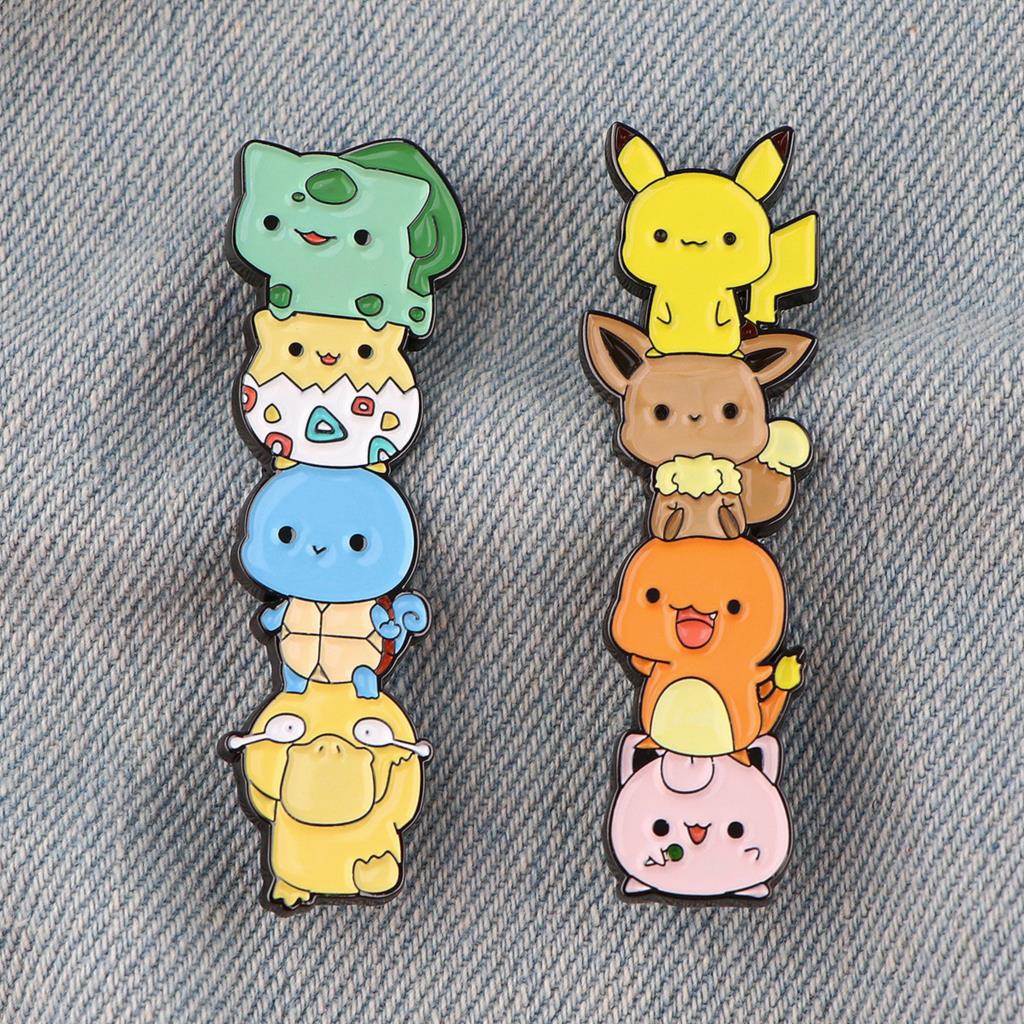 Cartoon Pocket Monster Enamel Pin Anime Game Brooches Cute Elf Brooch ...
