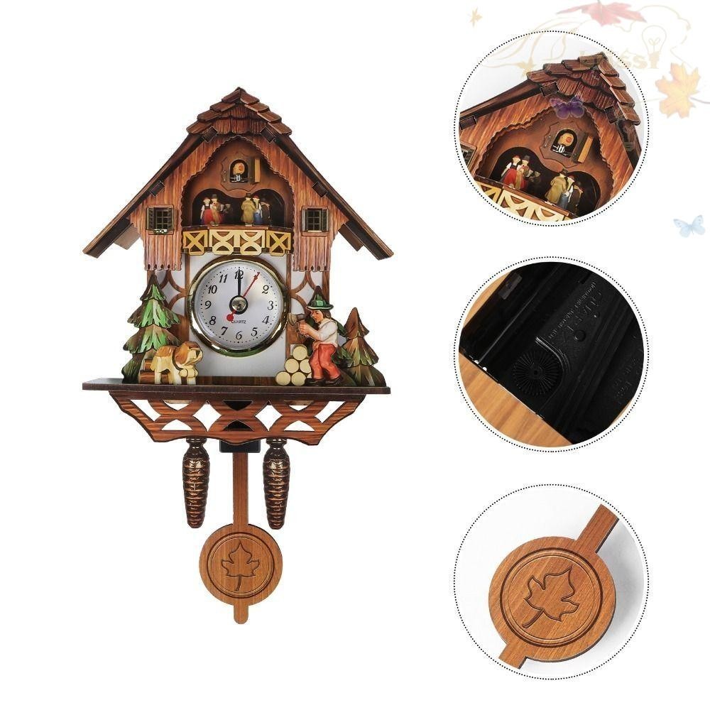 BLISS Wood Pendulum Vintage Clocks, Silent Vintage Cuckoo Wall Clock ...
