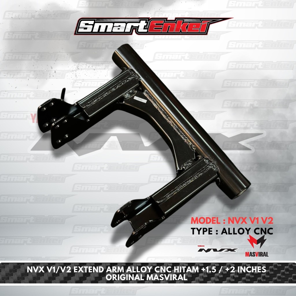 NVX V1/V2 EXTEND ARM ALLOY CNC HITAM +1.5 / +2 INCHES ORIGINAL MASVIRAL ...