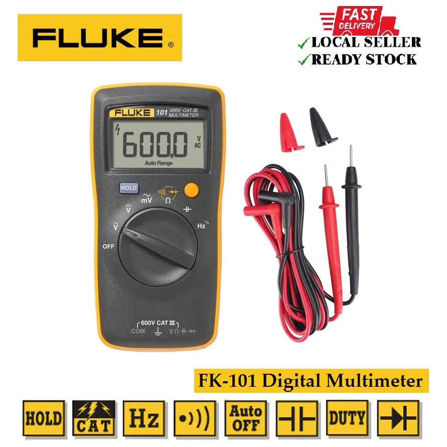 Original FLUKE 101 600V CAT III Digital Multimeter (FK-101) - Limited ...