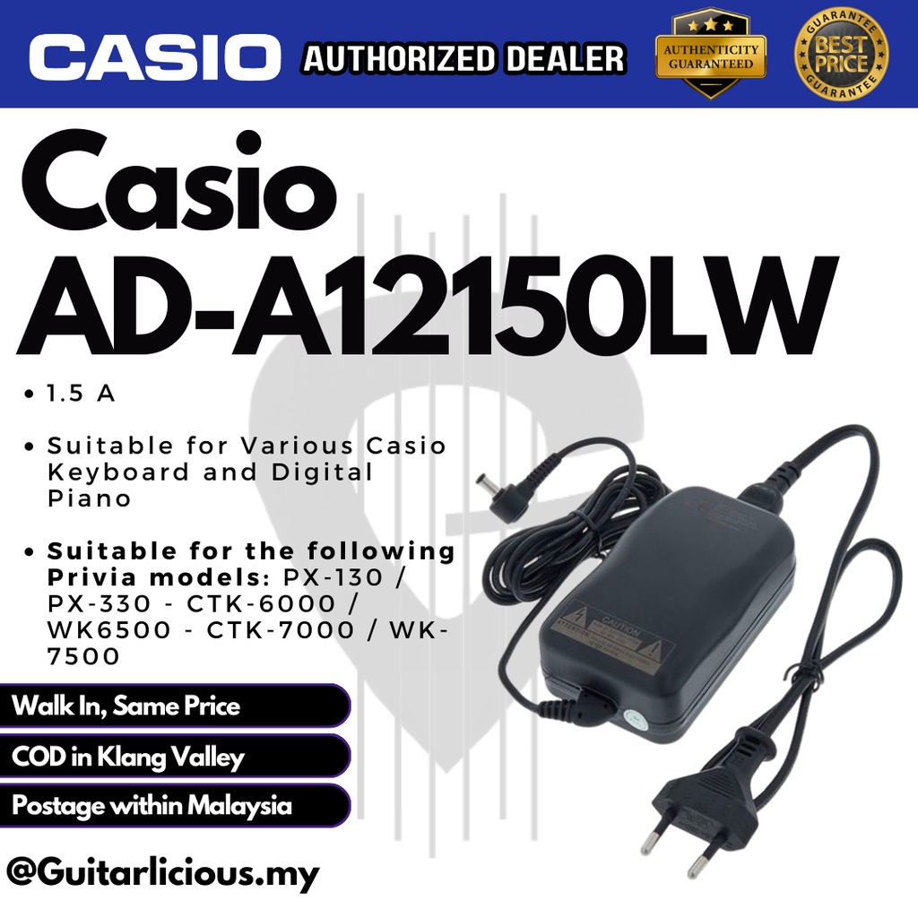 Casio AD-A12150LW 12 Watt Original Power Supply Adapter For Casio ...